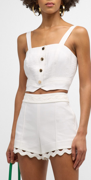 Ramy Brook - Gabi Button-Front Crop Top