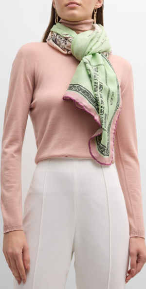 Rani Arabella - Italy Print Cashmere & Silk Square Scarf