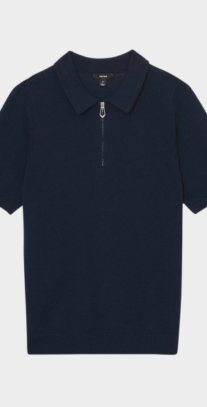 Reiss - Men's Berkley Half-Zip Knit Polo Shirt
