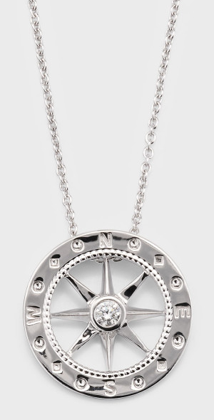 Roberto Coin - 18K White Gold Compass Necklace