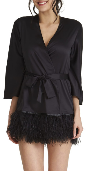 Rya Collection - Swan Feather-Trim Robe
