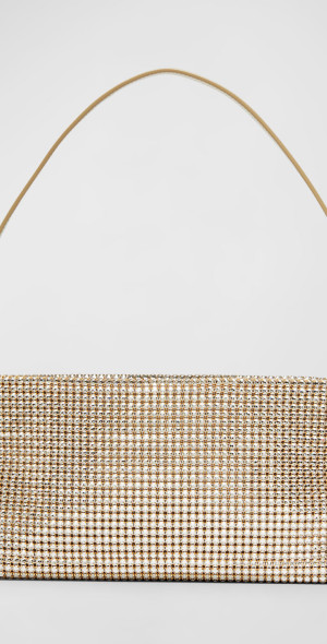 Saint Laurent - Suzanne Small YSL Strass Satin Shoulder Bag