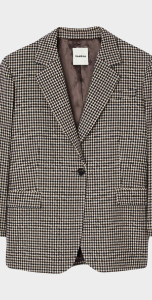 Sandro - Tracy Check Single-Breasted Blazer