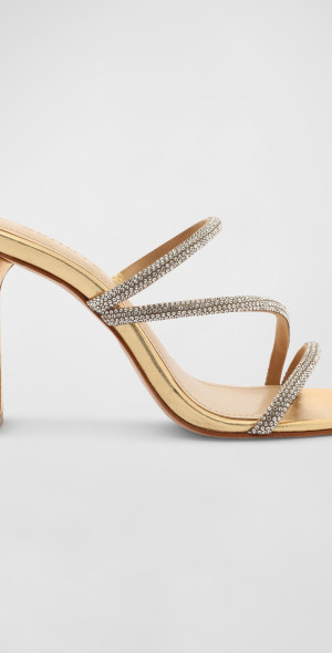 Schutz - Chessie Strass Three-Band Slide Sandals