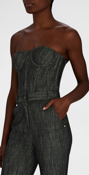 Sergio Hudson - Heathered Strapless Bustier Top