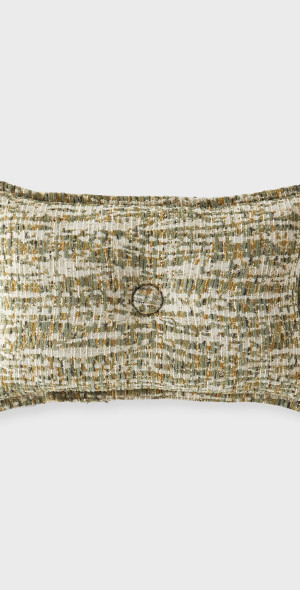 Sherry Kline Home - Bryson Button Boudoir Pillow, 14" x 20"