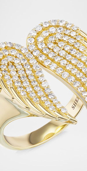 Sheryl Lowe - 14K Yellow Gold Diamond Folded Double Wing Ring