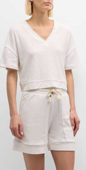 Sol Angeles - Terry Raw V-Neck Pullover