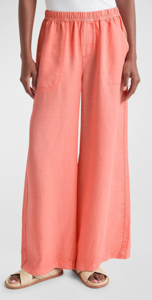 Splendid - Angie Cropped Wide-Leg Linen-Blend Pants