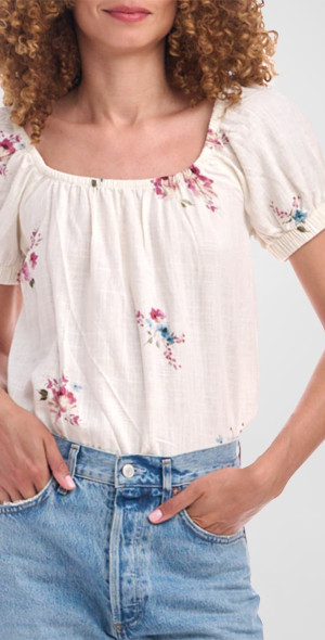 Splendid - Farrah Puff-Sleeve Viscose Linen Top