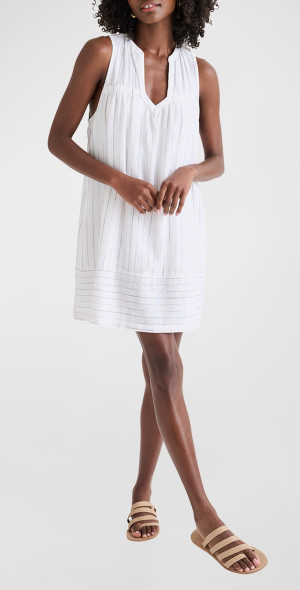 Splendid - Juliette Pinstripe Cotton Linen Mini Dress