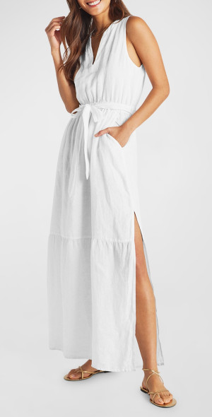 Splendid - Stella Sleeveless Tie-Belt Linen Maxi Dress