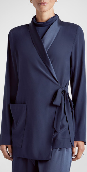 Splendid - x Kate Young Silk Wrap Blazer
