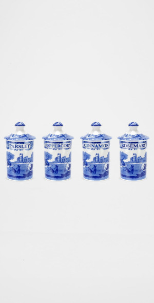 Spode - Blue Italian Spice Jars, Set of 6