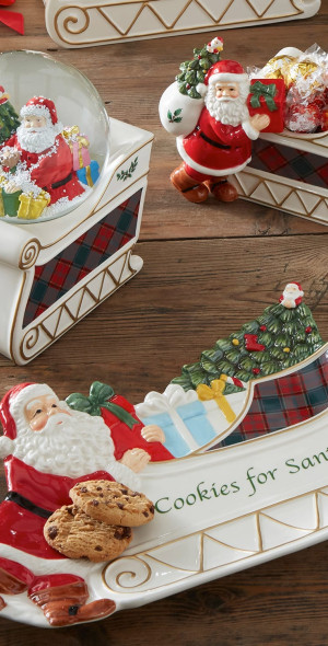Spode - Christmas Tree Tartan Figural Santa Sleigh Cookies for Santa ...