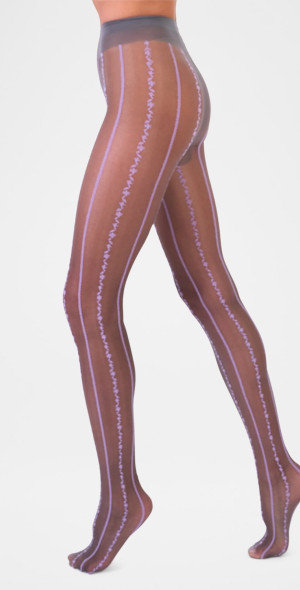 Stems - Anemone Sheer Floral Striped Tights