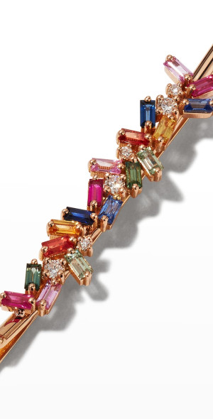 Suzanne Kalan - 18k Rose Gold Rainbow Fireworks Hair Pin