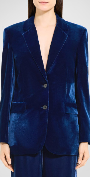 Theory - Tailored Drape Velvet Slim-Fit Jacket