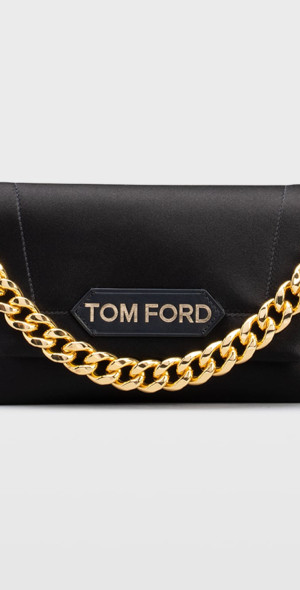 TOM FORD - Label Mini Satin Chain Shoulder Bag