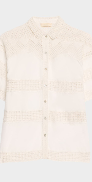 Ulla Johnson - Amal Crochet Button-Front Shirt