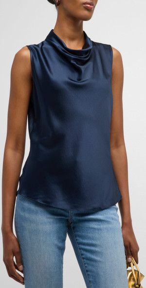 Veronica Beard - Tam Silk Sleeveless Cowl Neck Top