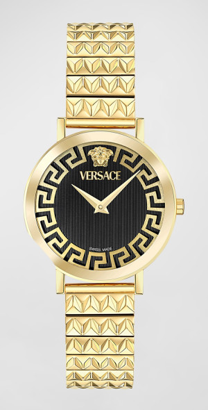 Versace - 35mm Daedalus Watch with Bracelet Strap, Gold/Black
