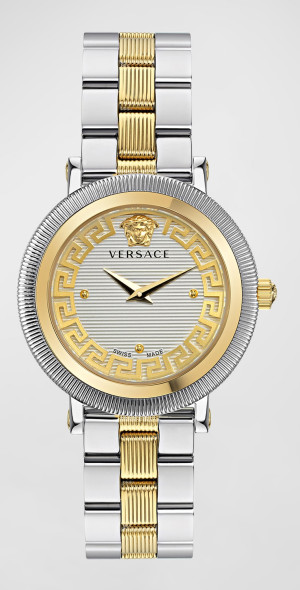 Versace - 35mm Greca Flourish Watch with Bracelet Strap, Two Tone