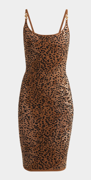 Versace - Leopard Jacquard Knit Dress