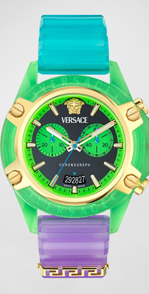 Versace - Men's Icon Active Silicone-Strap Chronograph Watch, 44mm