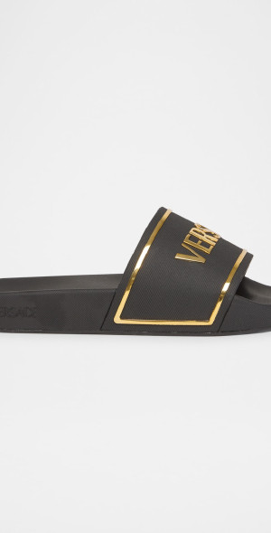 Versace - Pool Slides with Gold-Tone Logo