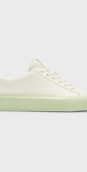 Vince - Gabi Leather Transparent-Sole Sneakers