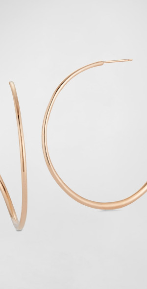 Walters Faith - Thoby Rose Gold Tubular Large Swoosh Hoop Earrings