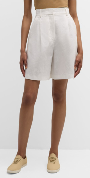 Weekend Max Mara - Ecuba Pleated High-Rise Bermuda Shorts