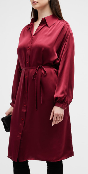 Whitney Morgan - Plus Size Charmeuse Shirring Dress