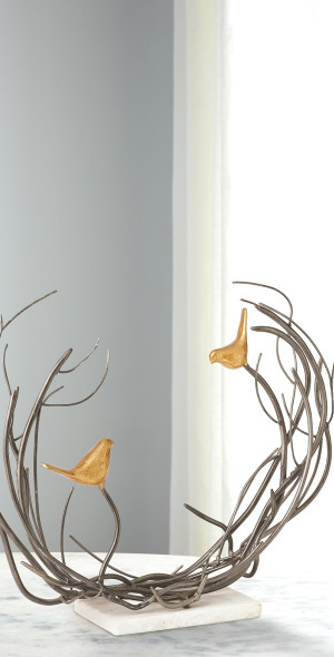 William D Scott - Bird Family in Thicket Sculpture