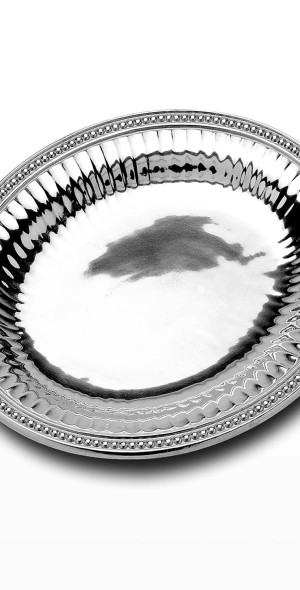 Wilton Armetale - Flutes & Pearls Large Oval Tray