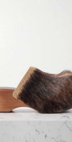 ACNE STUDIOS - Calf hair platform clogs