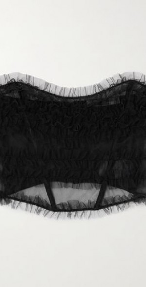 ALESSANDRA RICH - Ruched tulle bustier top