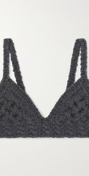 ALEXANDER MCQUEEN - Cable-knit wool-blend bralette