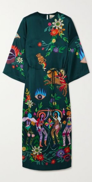 ALÉMAIS - + Meagan Boyd Agatha belted printed silk-satin maxi dress