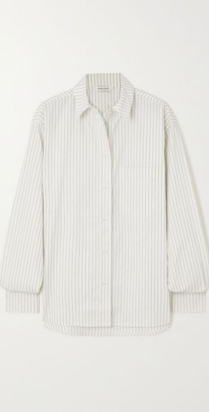 ANINE BING - Braxton striped cotton-jacquard shirt
