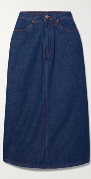 B SIDES - Simone denim midi skirt