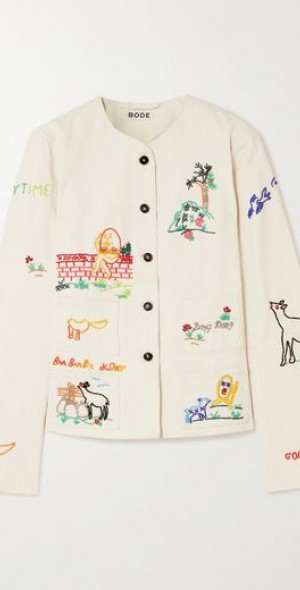 BODE - Nursery Rhyme bead-embellished cotton-twill jacket