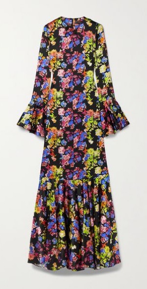 CAROLINE CONSTAS - Allonia floral-print stretch-silk gown