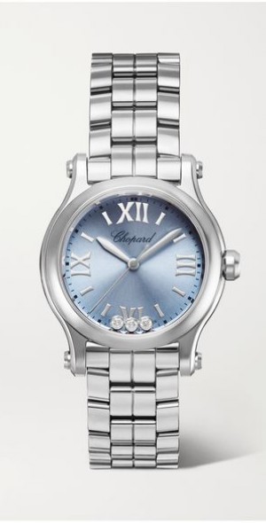 CHOPARD - Happy Sport 25mm stainless steel and diamond watch