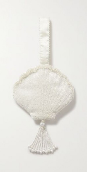 CLIO PEPPIATT - Seashell embellished satin pouch