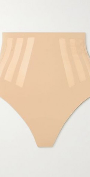 Commando Luxe Control Stretch Mesh Trimmed Tech Jersey Thong