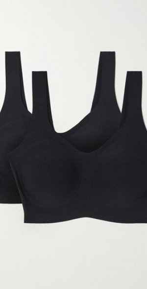 COMMANDO - Set of two Butter stretch-micro modal soft-cup bralette