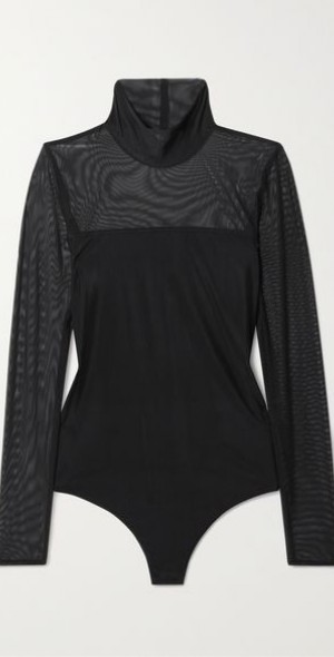 Commando Stretch Mesh And Jersey Bodysuit