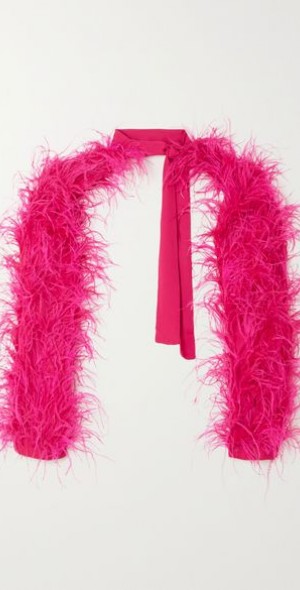 CULT GAIA - Audrey feather-embellished crepe jacket